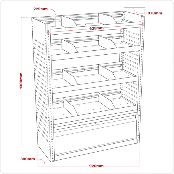 Sealey APMSVCOMBO1 | Superline PRO Modular Flat Shelf Van Storage ...