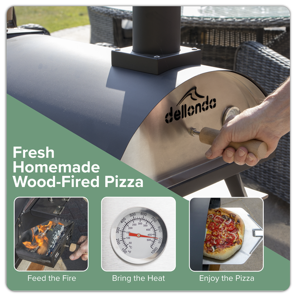 Sealey DG10 │ Dellonda Wood-Fired Pizza Oven 14" - Black | Compressed ...