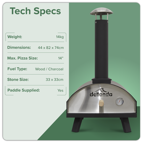 Sealey DG10 │ Dellonda Wood-Fired Pizza Oven 14" - Black | Compressed ...